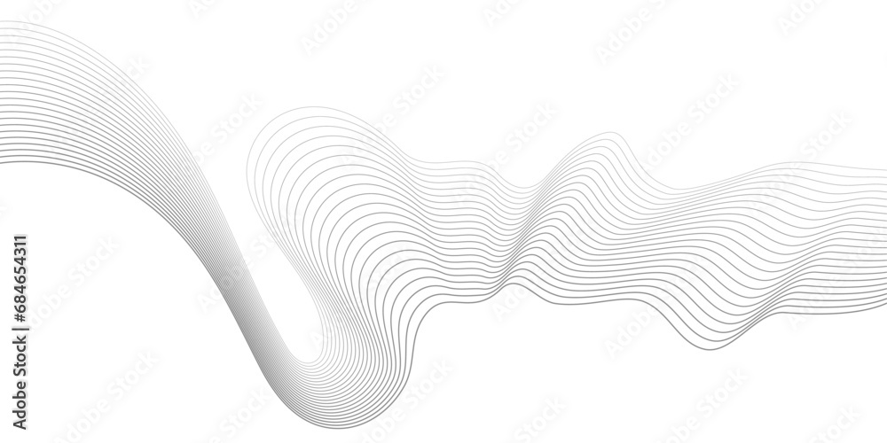 Undulate Grey Wave Swirl, frequency sound wave, twisted curve lines ...