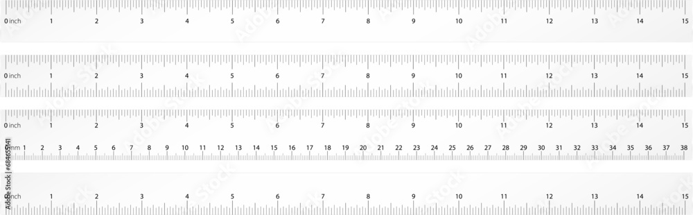 School simple ruler for scale size, length and width of geometrical ...