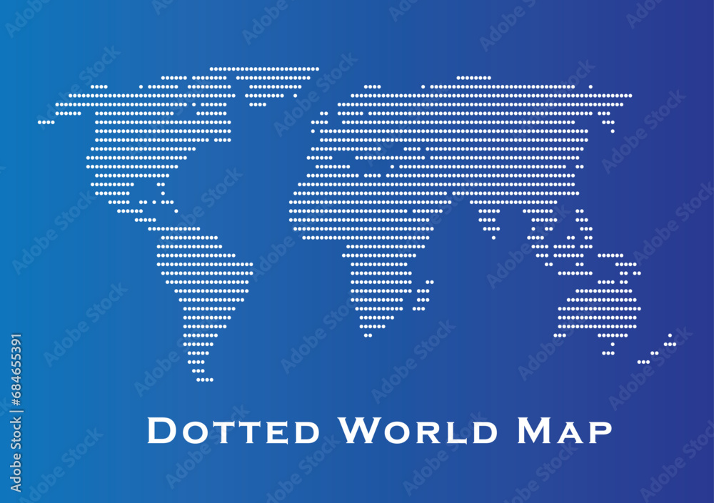 world map with Dot line ,World map in blue background Stock Vector ...