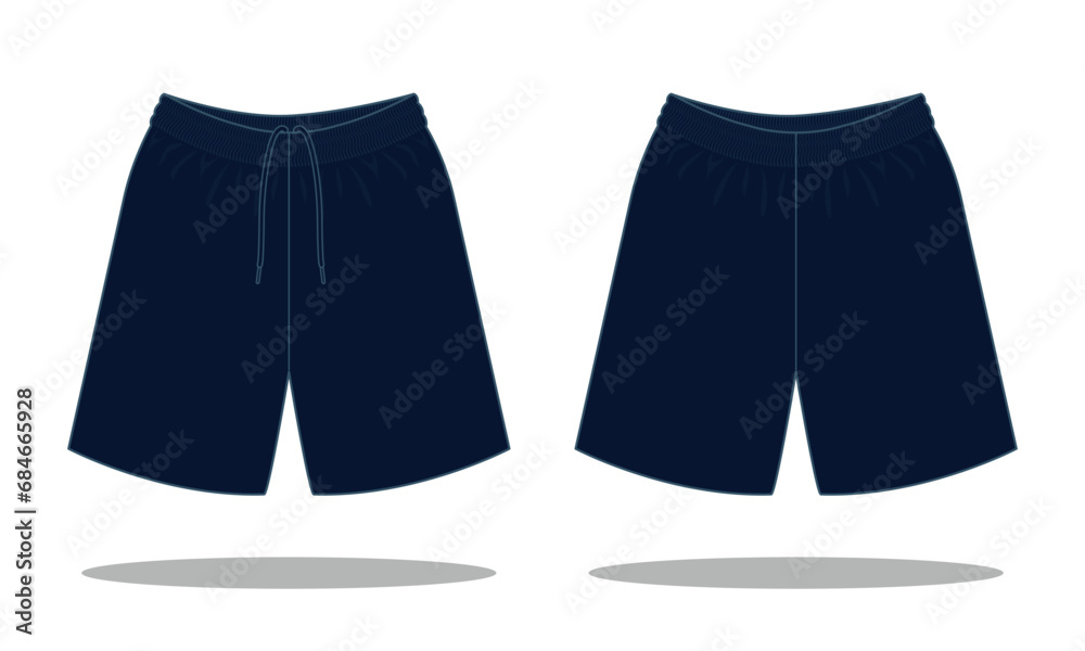 Blank Navy Blue Soccer Short Pants Template On White Background.Front ...