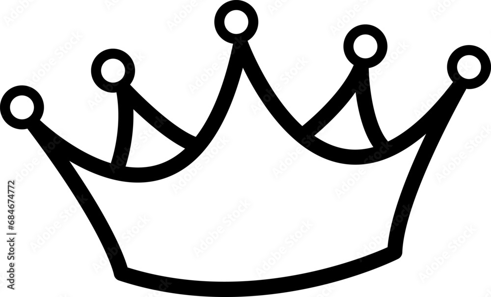 Plagát Cartoon Crown for Coloring Page – Obraz na Stenu | Posters.sk