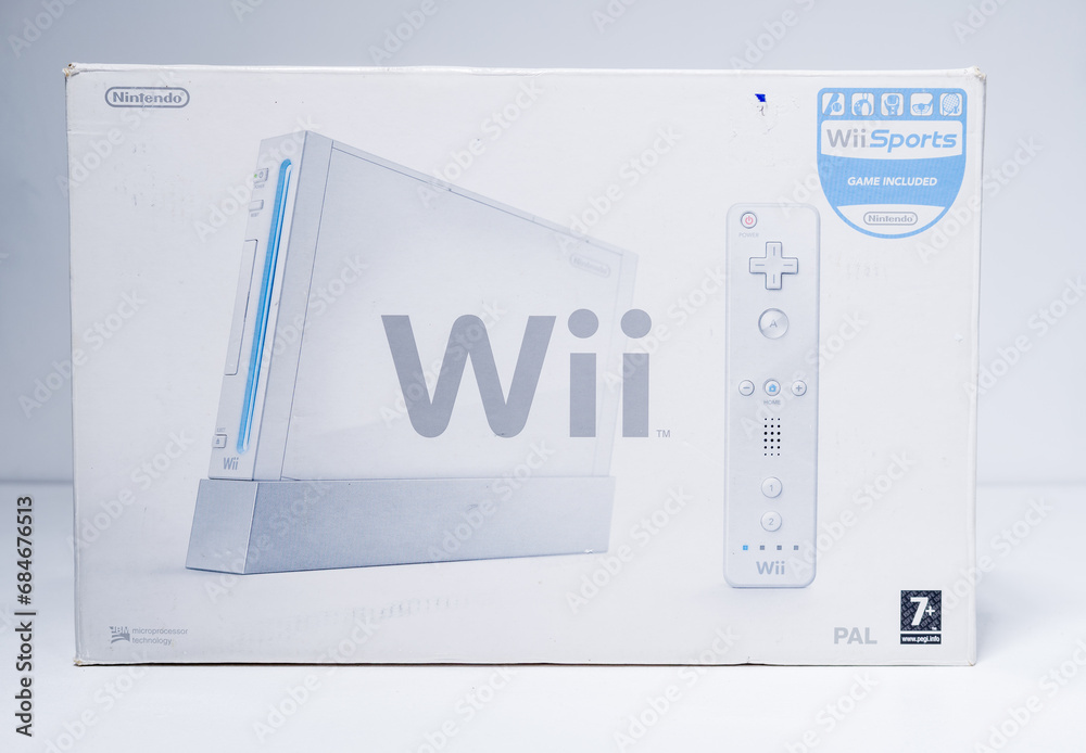 kent, uk 01.01.2023 Nintendo wii Console box on a white isolated ...