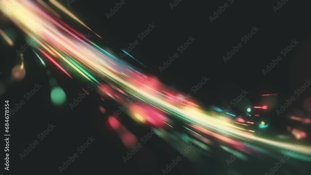 Slow Mo Light Strings Particles Background/ 4k animation of an abstract ...