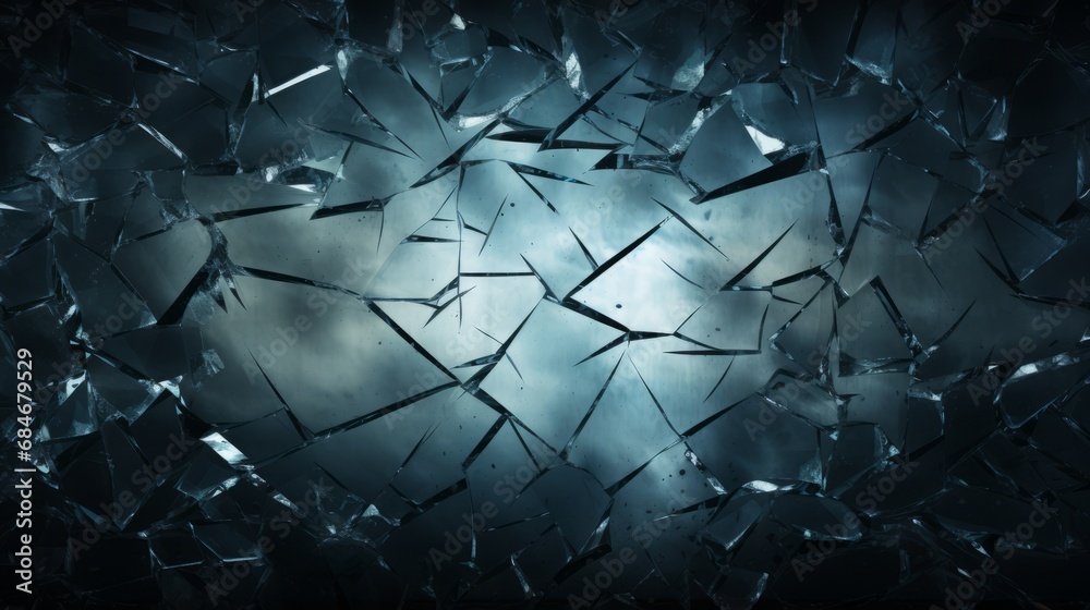 Generative AI image of broken glass panel abstract background Stock ...