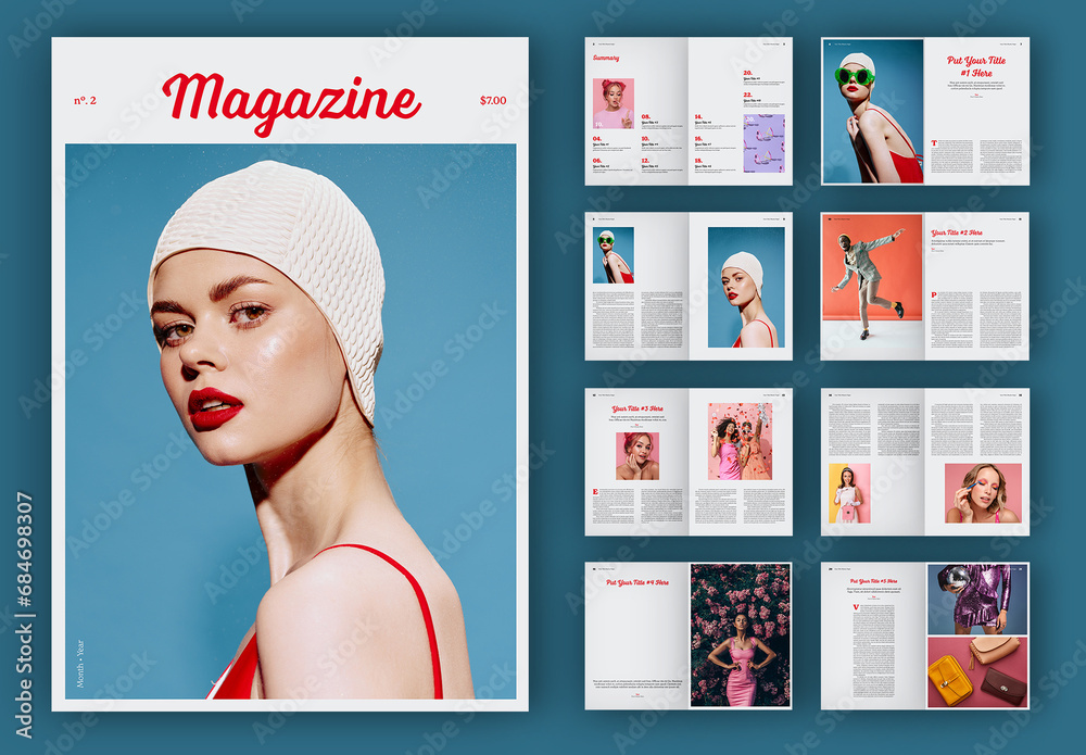 Colorful Magazine Layout Stock Template | Adobe Stock