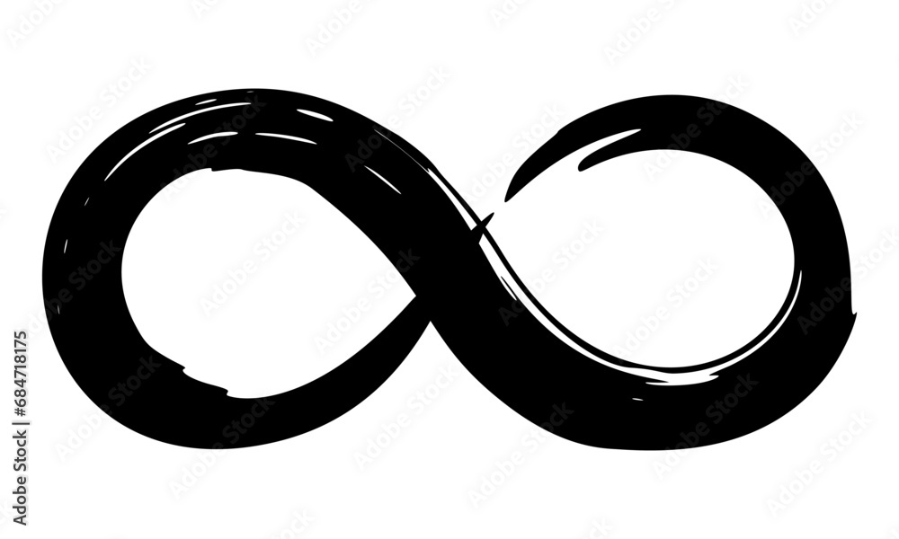 Infinity symbol hand painted with ink brush stroke Stock Vector | Adobe ...