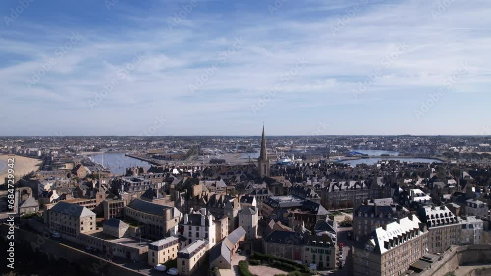 DRONE AERIAL FOOTAGE: The Breton Coastal Medieval Fortified City of ...