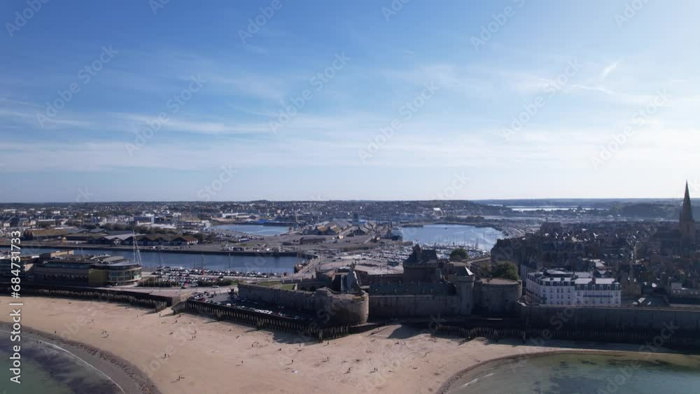 DRONE AERIAL FOOTAGE: The Breton Coastal Medieval Fortified City of ...
