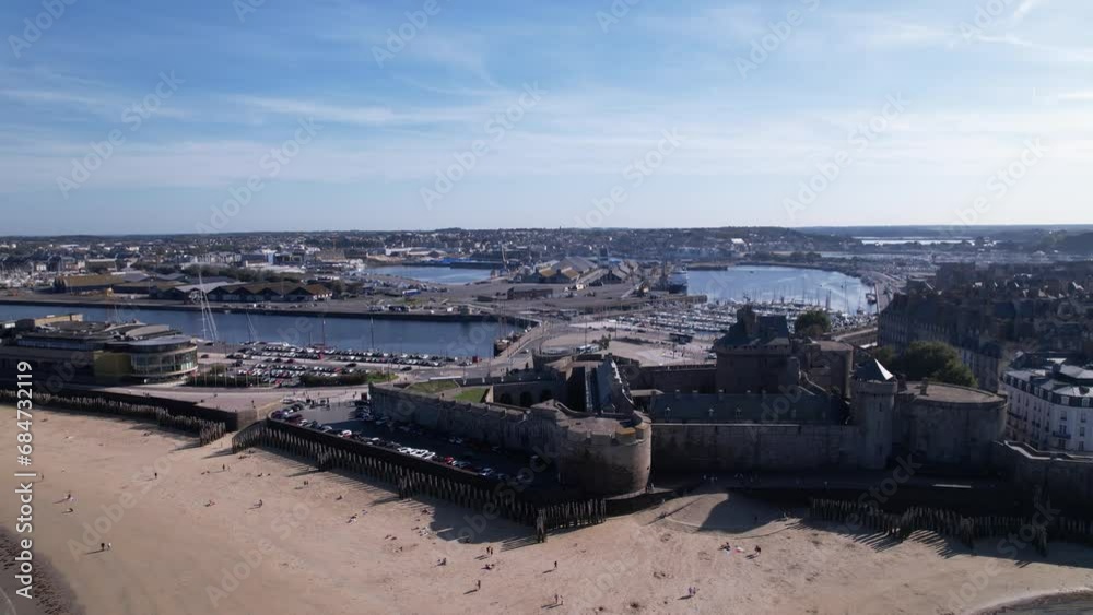 DRONE AERIAL FOOTAGE: The Breton Coastal Medieval Fortified City of ...