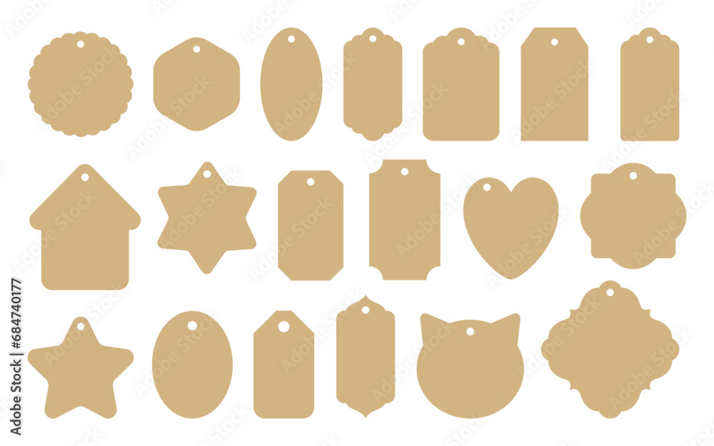 Vintage tags cut file vector frames. Christmas retro label templates ...