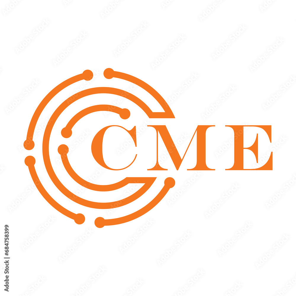 CME letter design. CME letter technology logo design on white ...