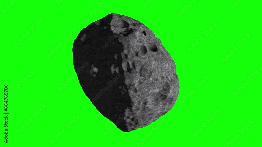 Asteroid on a green screen. Asteroid or meteor huge space rock isolated ...