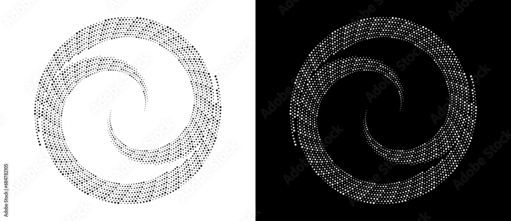 Modern abstract background. Halftone dots in circle form. Round logo ...