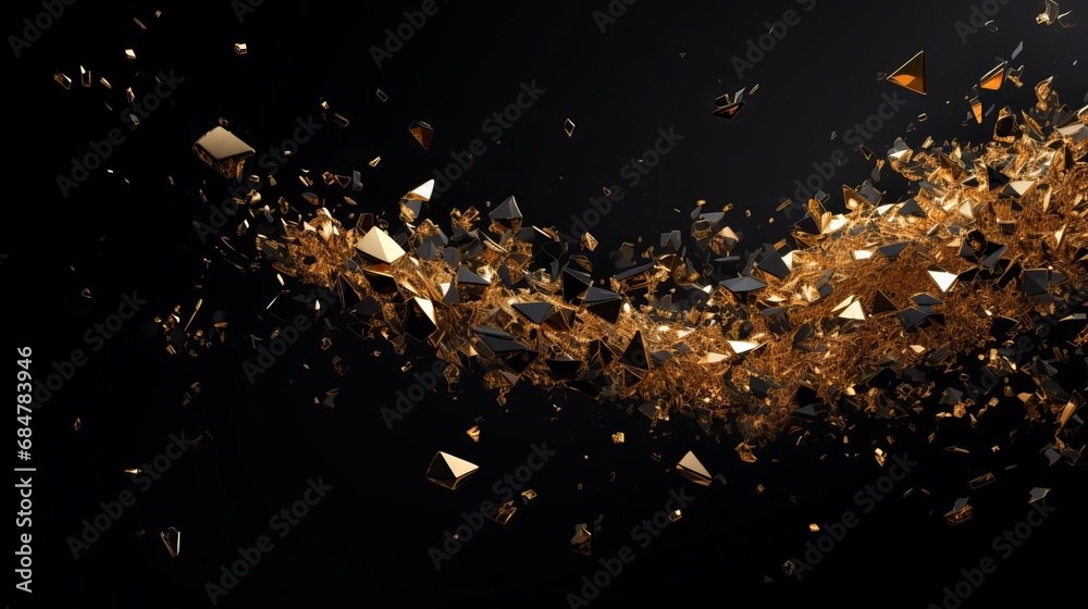 Month of gold particle dark background.3d rendering 3d illustration ...