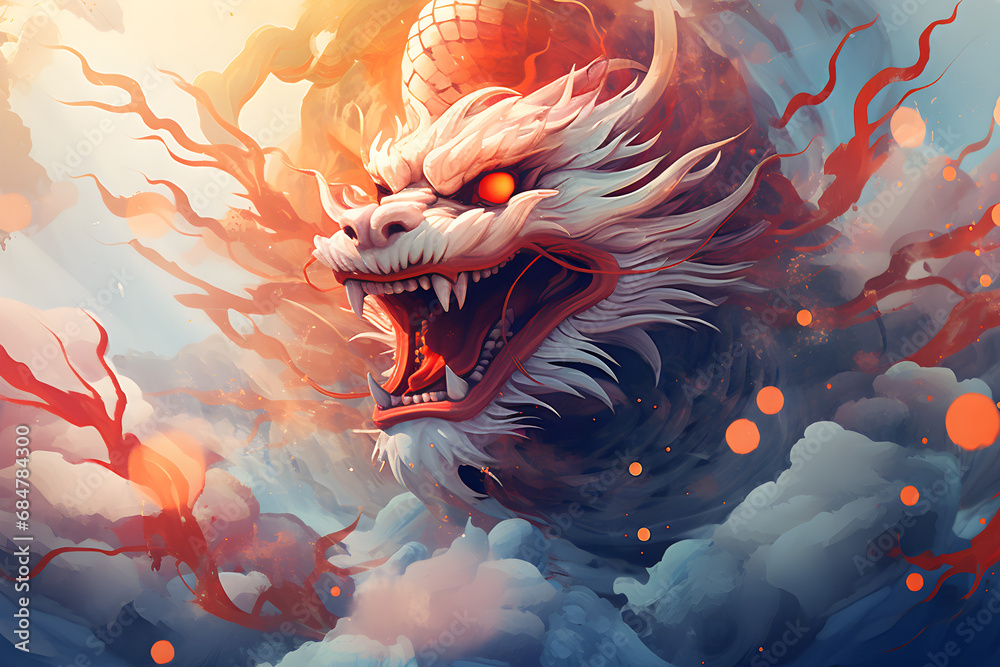 red and blue dragon Dragon Breathing Fire At Knight In Armour Holding ...