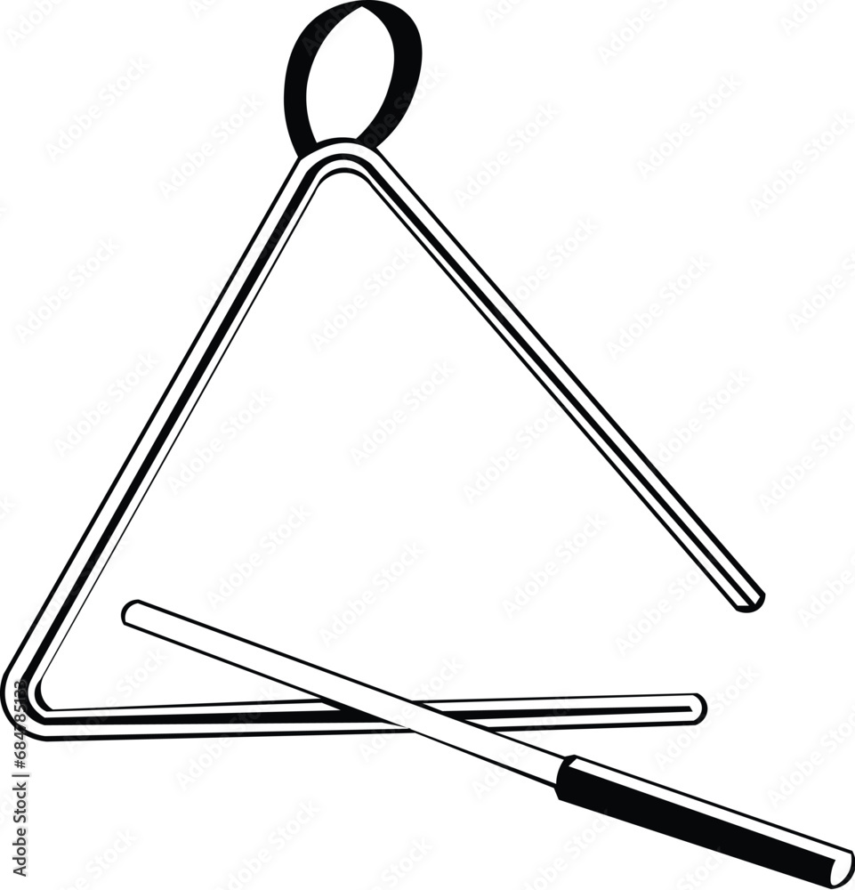 Cartoon Black and White Isolated Illustration Vector Of A Triangle ...