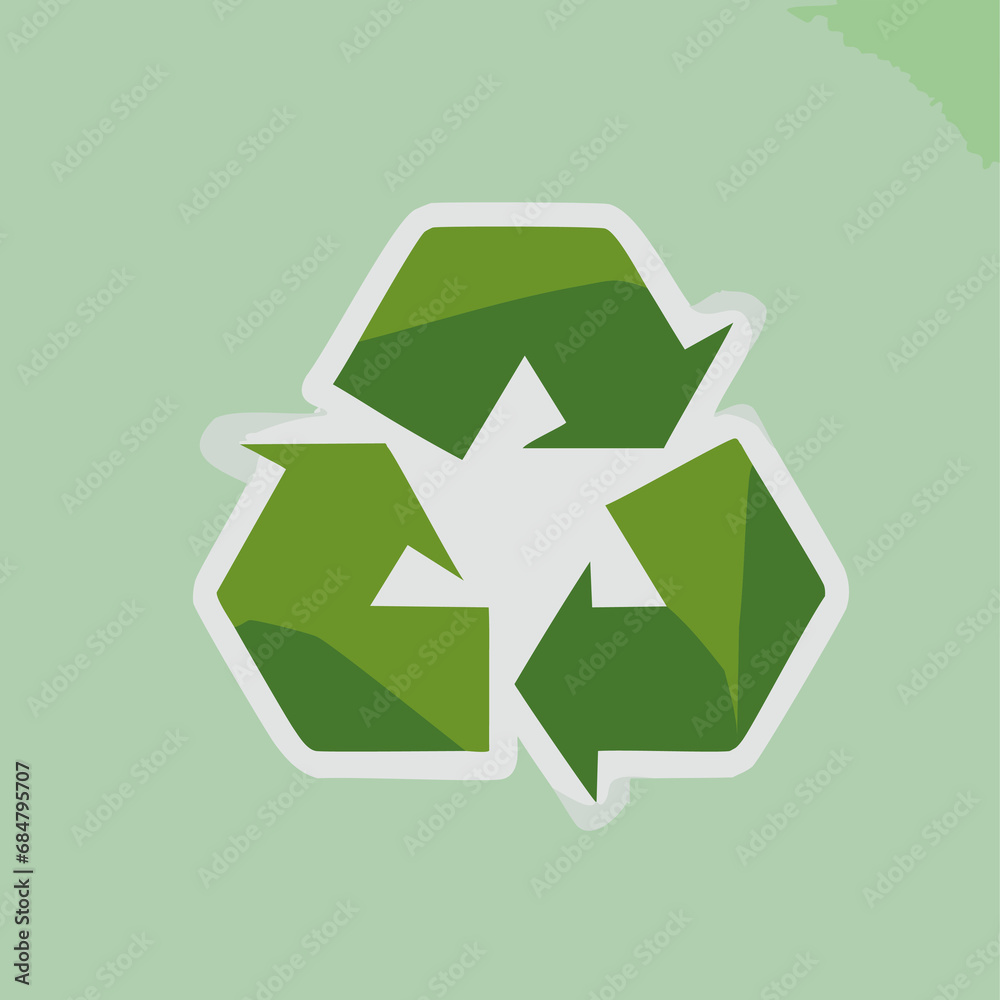 Recycle logo. Recycling. Logo. Icon. Green recycle logo. Square design ...