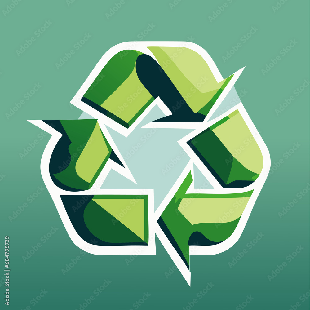Recycle logo. Recycling. Logo. Icon. Green recycle logo. Square design ...
