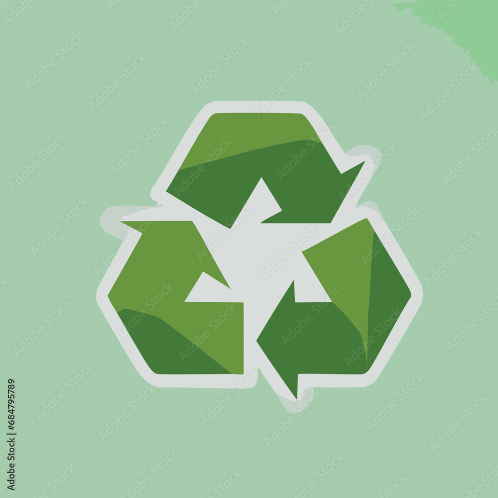 Recycle logo. Recycling. Logo. Icon. Green recycle logo. Square design ...