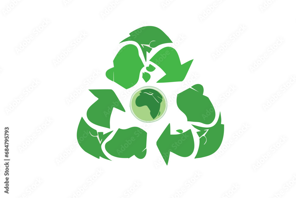 Recycle logo. Recycling. Logo. Icon. Green recycle logo. Square design ...