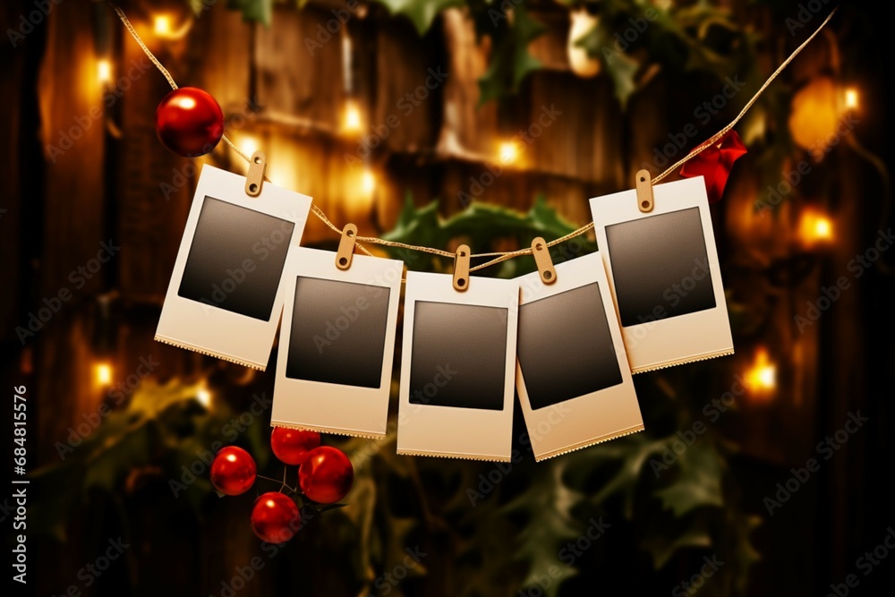 Christmas Polaroid photo frames mockup adding a touch of nostalgia to ...