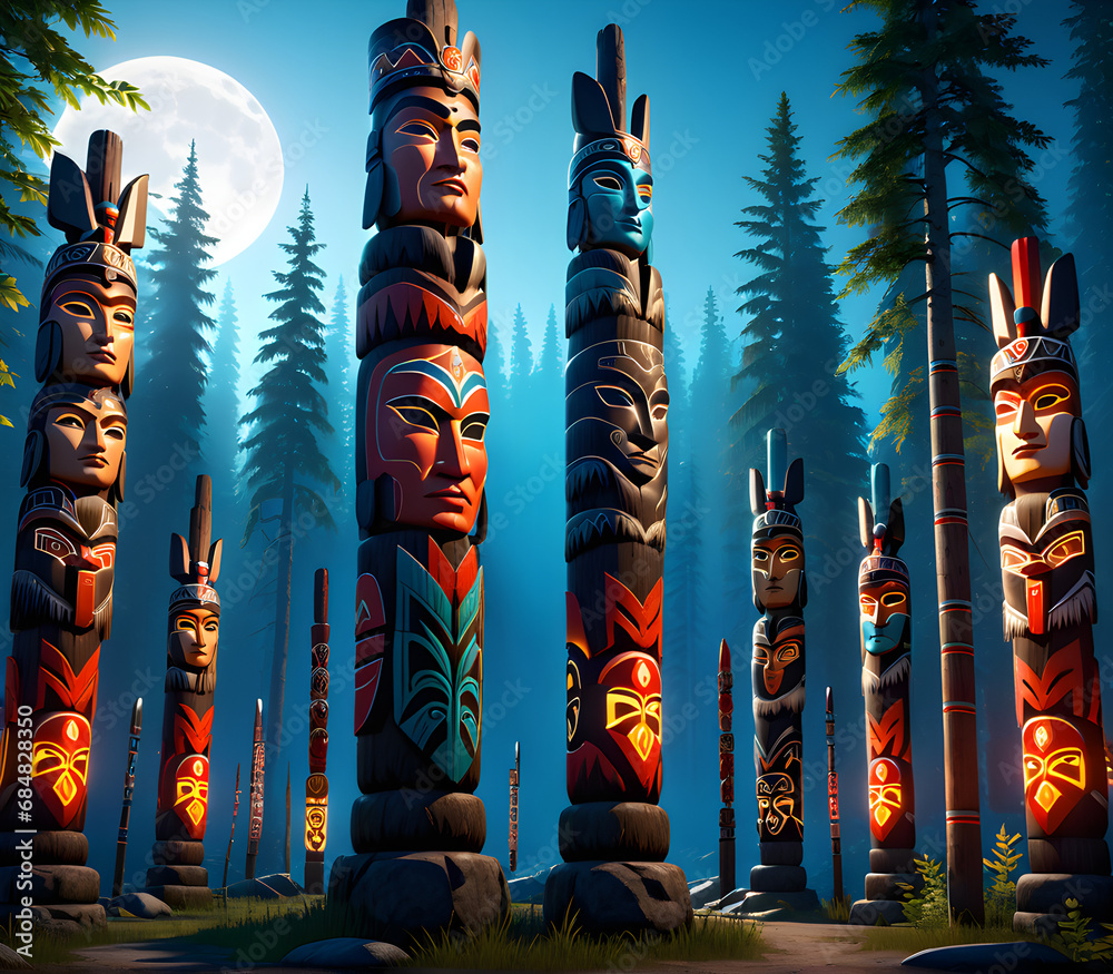 Totems of Tradition: A Vibrant Showcase of Indigenous Cultural Symbols in Canada's Rich Heritage ...