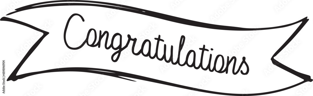 Festive Congratulations Banner. Black congratulations sign. Black ...