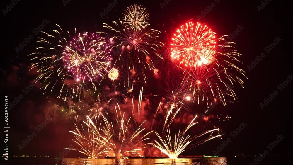 Real fireworks background. Firework Display, abstract blur of real ...