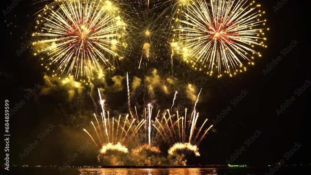 Real fireworks background. Firework Display, abstract blur of real ...