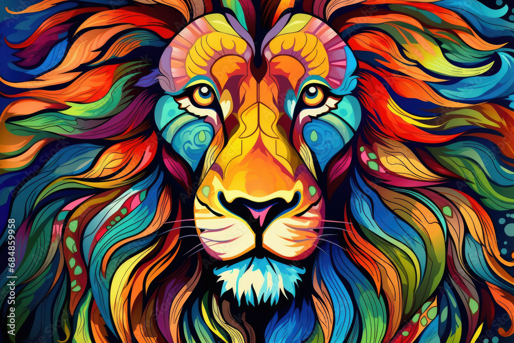 Predator africa nature king leo wildlife illustration face head wild ...