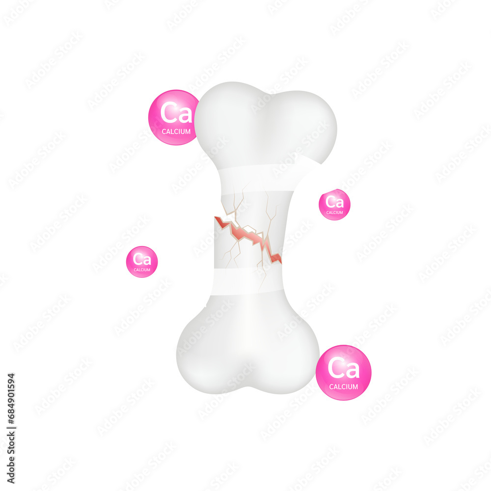 Vitamin minerals Calcium (Ca) circle ball pink help strengthen bone not ...