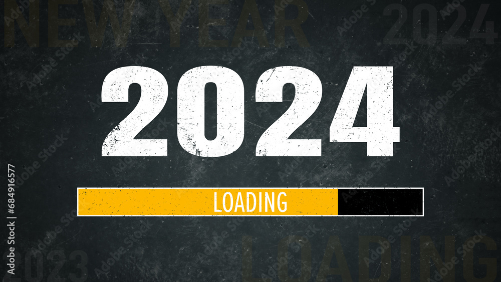 Loading bar on a rustic background: 2024 loading Stock Illustration ...