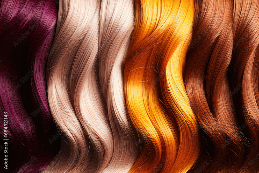 Hair Colors Palette. Hair Texture background, Hair colours set. Tints ...