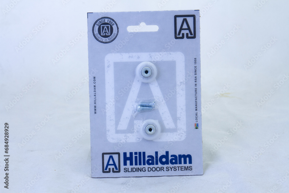 Johannesburg, South Africa - a packet of Hillaldam sliding door systems ...
