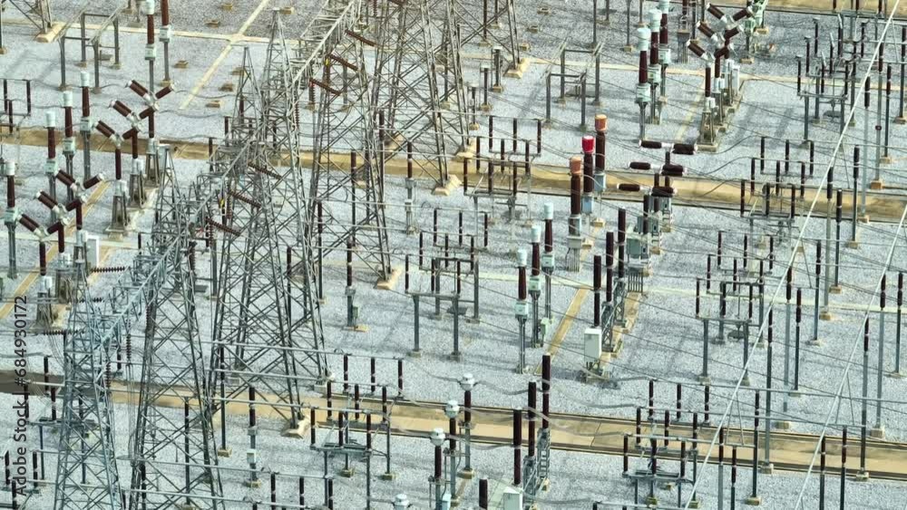 Captured from above, the high voltage power station is a testament to ...