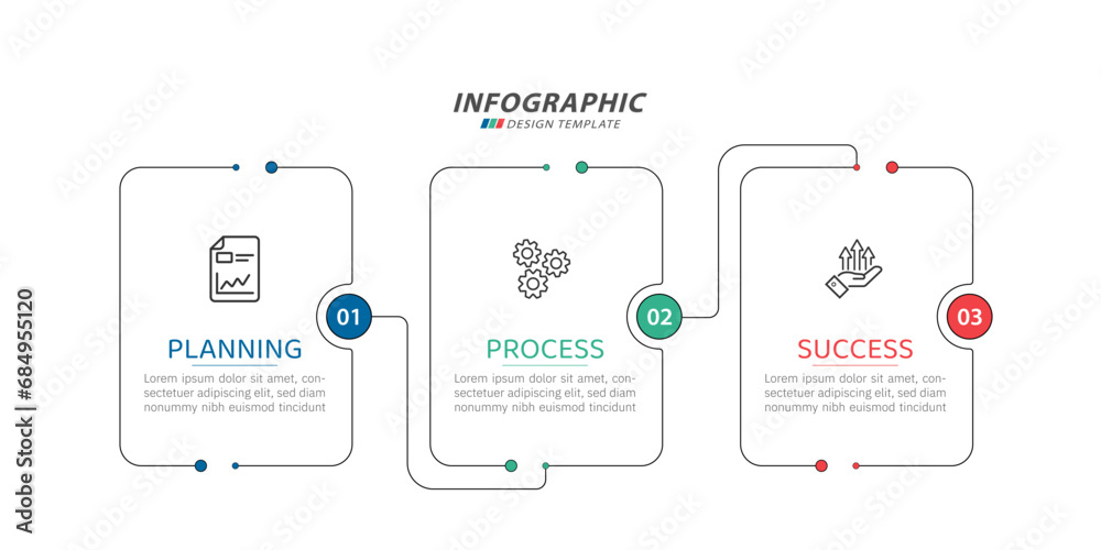 Timeline Creator infographic template. 3 Step timeline journey ...