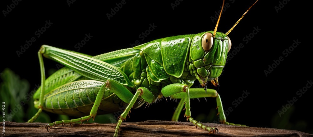 From afar, the grasshopper isolated in a white background looked like a ...