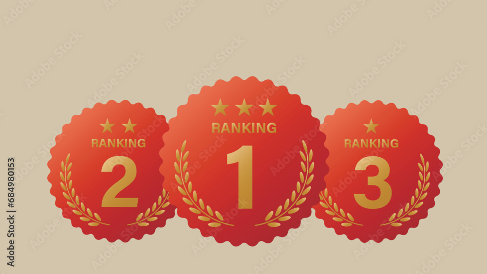 1st, 2nd and 3rd place emblems. Stock Vector | Adobe Stock
