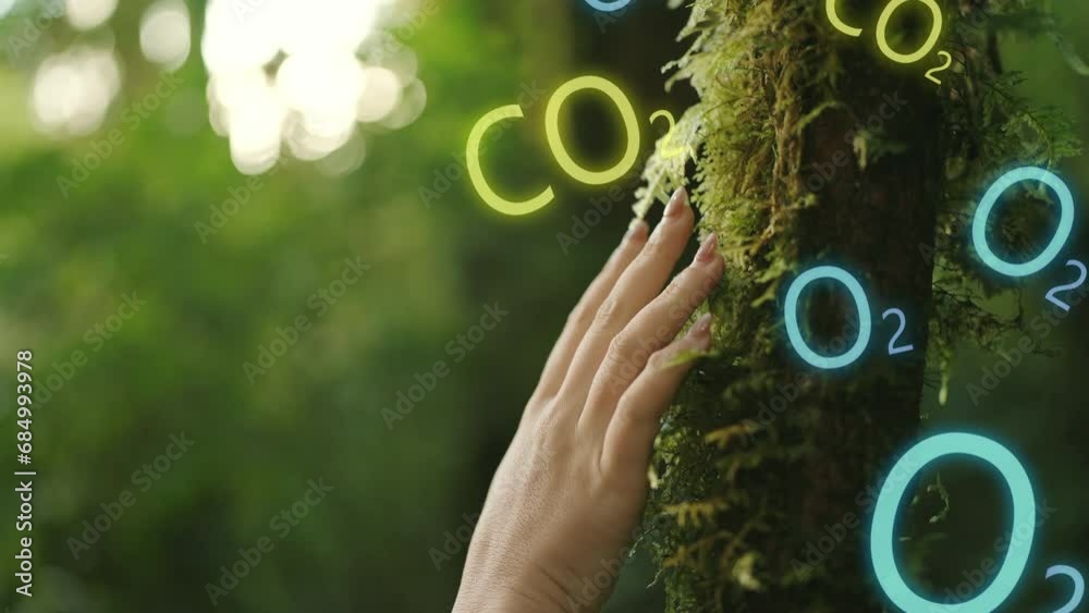 Carbon dioxide, CO2 emissions, carbon. O2 or oxygen Nature ...