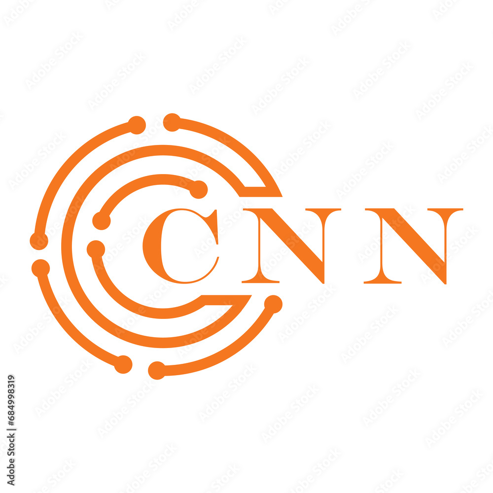 CNN letter design. CNN letter technology logo design on white ...
