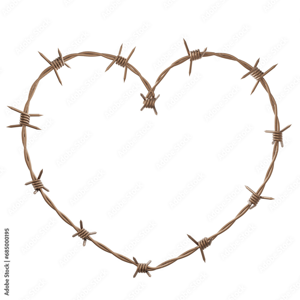 Behold the rustic allure as weathered metal barbed wire weaves into an ...