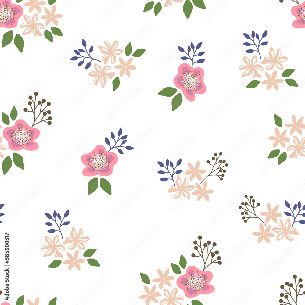 Cute Floral pattern in the small flower. Motifs scattered random ...