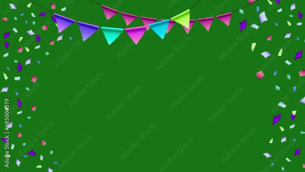 Footage of sparkling celebration party decorations, with a green screen ...