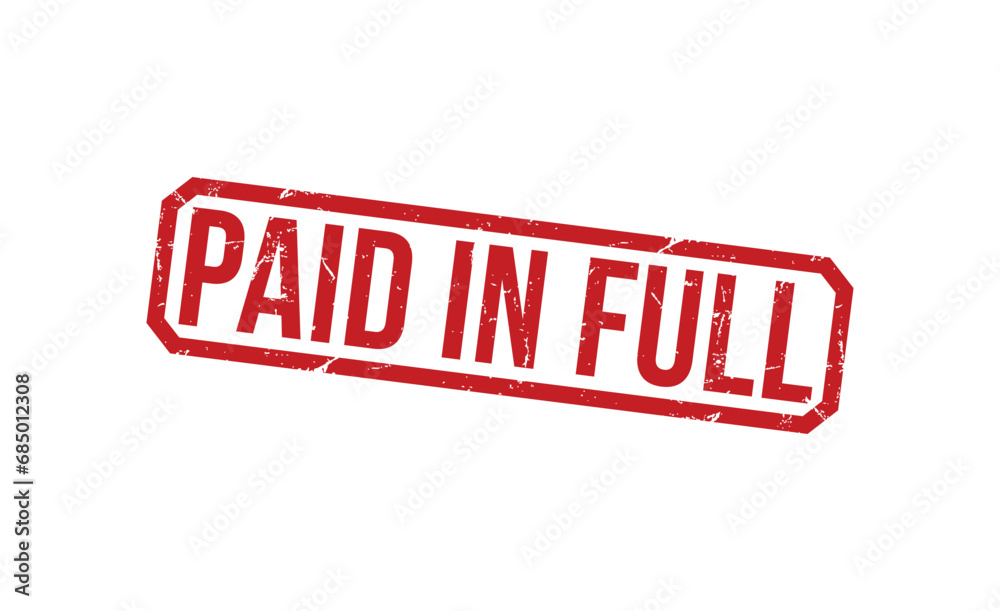 paid in full stamp red rubber stamp on white background. paid in full ...