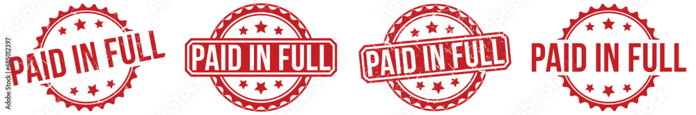 paid in full Red Rubber Stamp vector design. Stock Vector | Adobe Stock