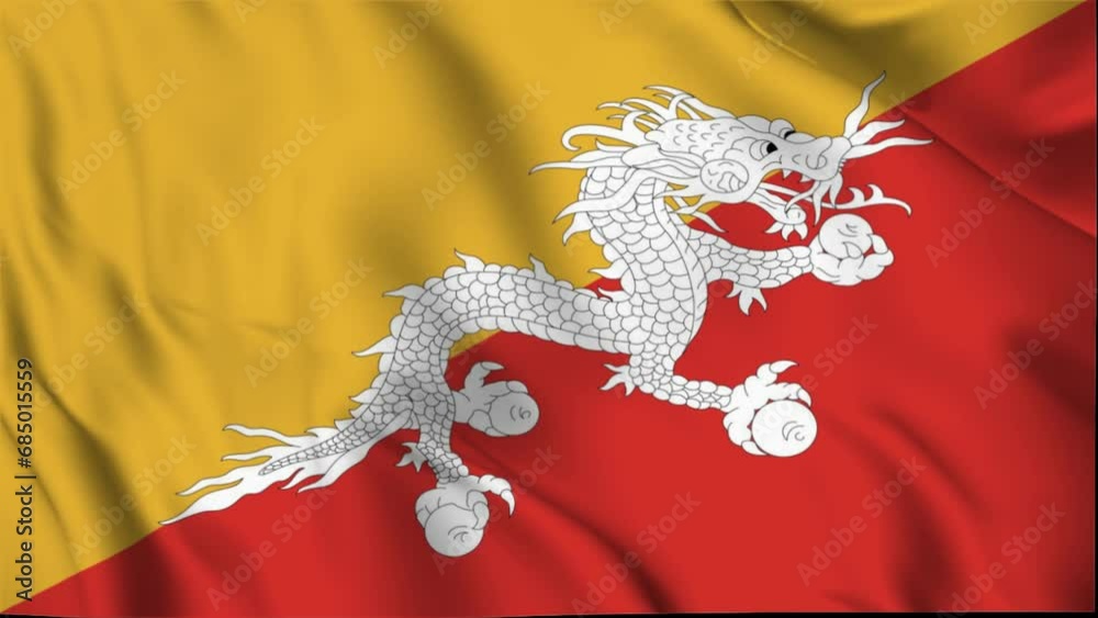 Bhutan Waving Flag, Bhutan Flag, Flag of Bhutan Waving Animation ...