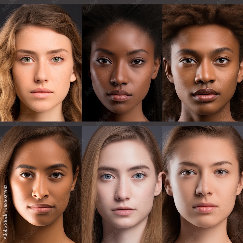 A series of portraits representing variety and richness of human race ...