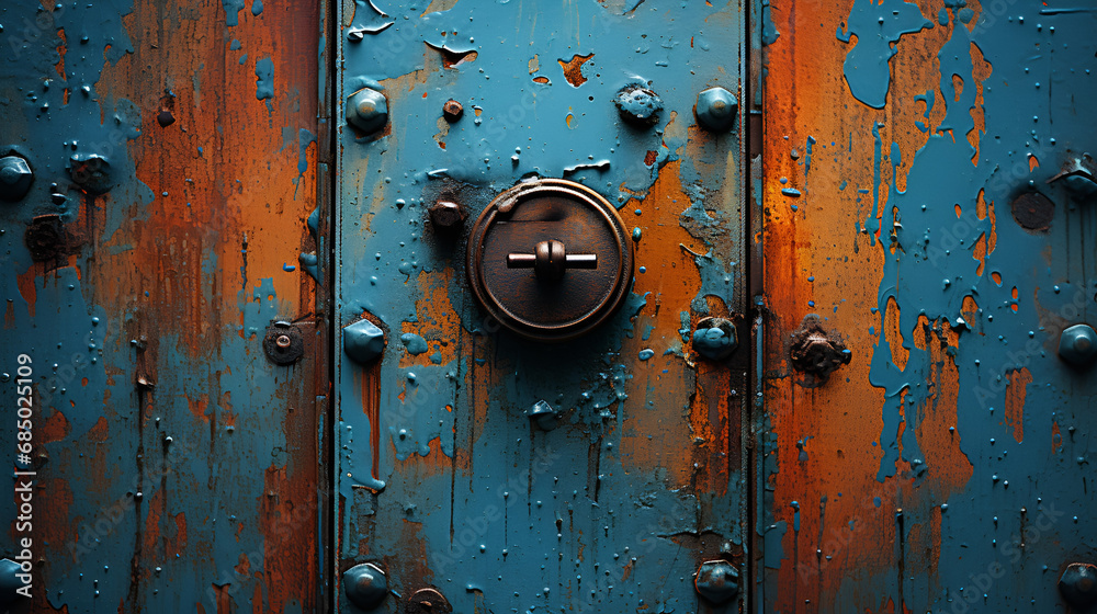 Blue door textured rustic wood and handle, Construction of Aged Bright ...