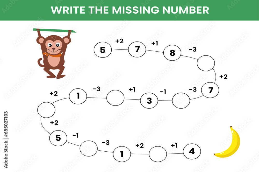 Mathematical educational game for children. Complete the series and ...