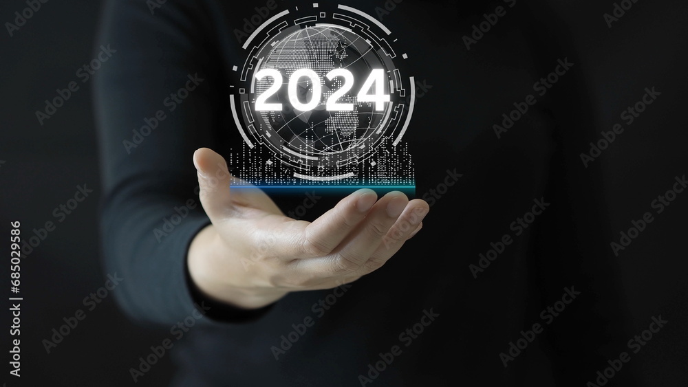 Businessman 2024 Digital transformation trend. Technology trend ...